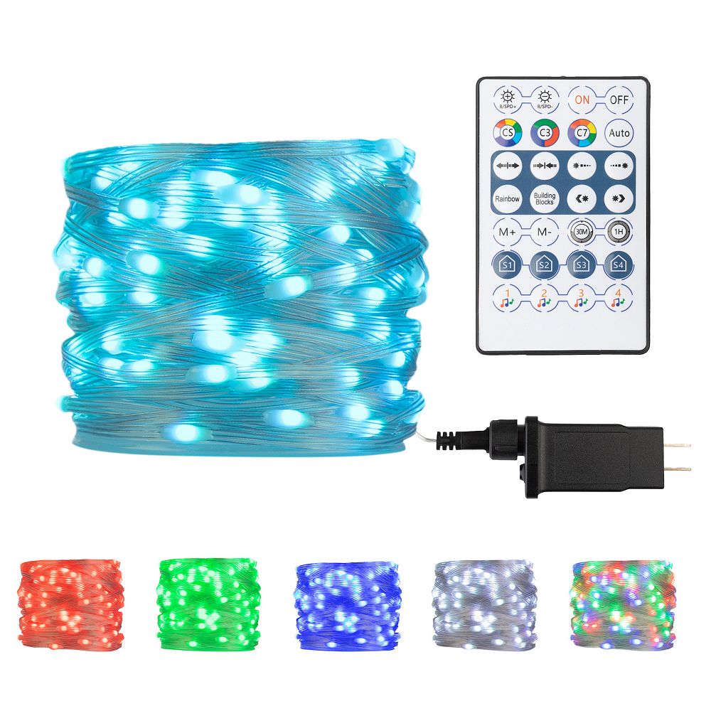 Pure Garden 40-ft. LED Color-Changing Rope Light – Remote, Waterproof