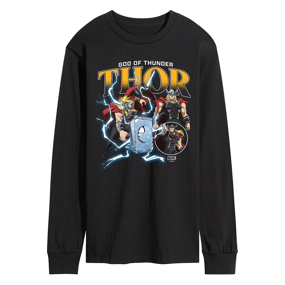 Men's Marvel Thor God Of Thunder Long Sleeve Graphic Tee