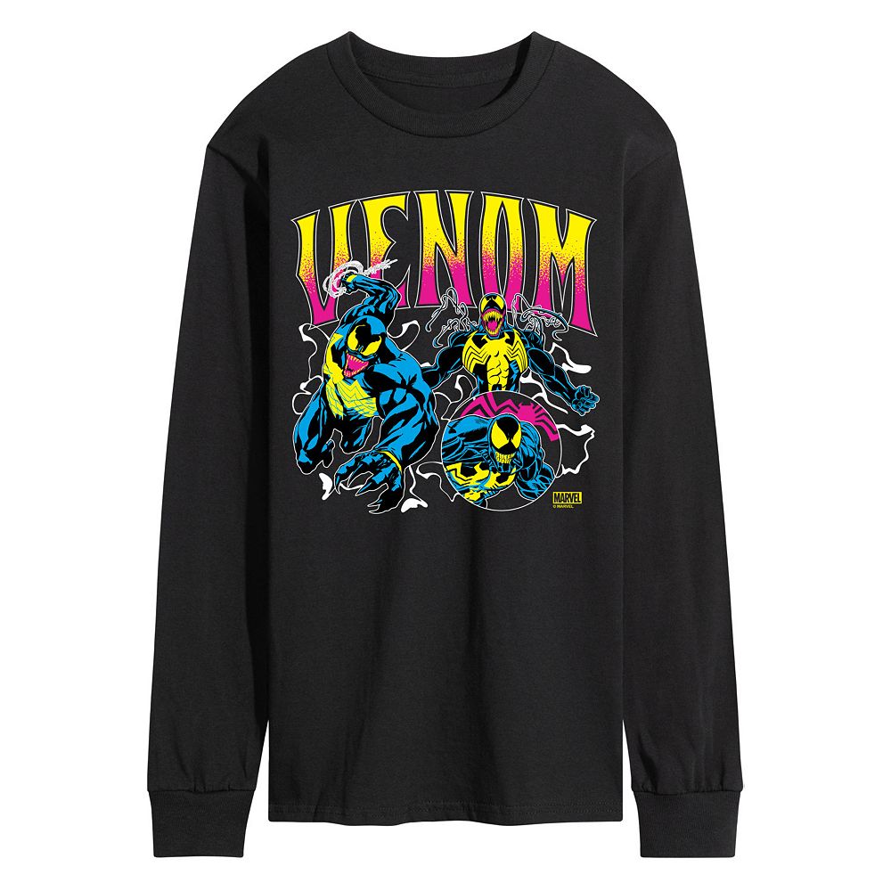 Men's Marvel Venom Pop Color Bootleg Long Sleeve Graphic Tee