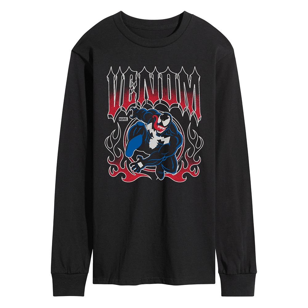Men's Marvel Venom Metal Band Long Sleeve Graphic Tee