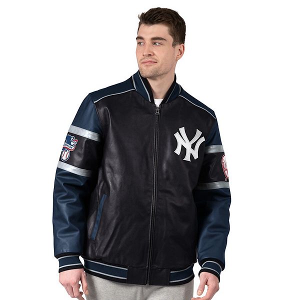 Men's G-III Sports by Carl Banks Black New York Yankees Leather Varsity ...