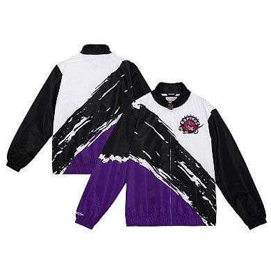 Men's Mitchell & Ness White Toronto Raptors Paintbrush Full-Zip ...