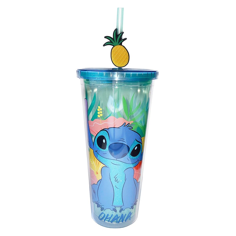 Disney's Lilo & Stitch Tropical Glitter 24-oz. Plastic Straw Topper ...
