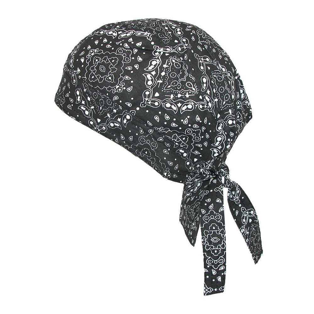 CTM Men's Cotton Unlined Paisley Biker Do Rag Cap