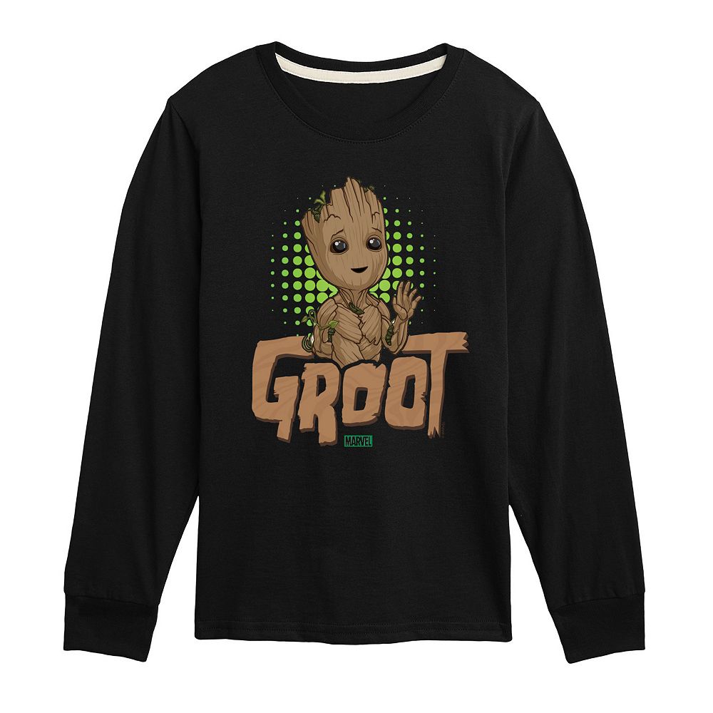 Boys 8-20 Marvel Guardians Of The Galaxy Baby Groot Long Sleeve Graphic Tee