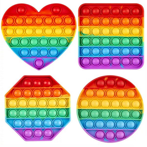 Kids Rainbow Popit Fidget Toy Pack of 4
