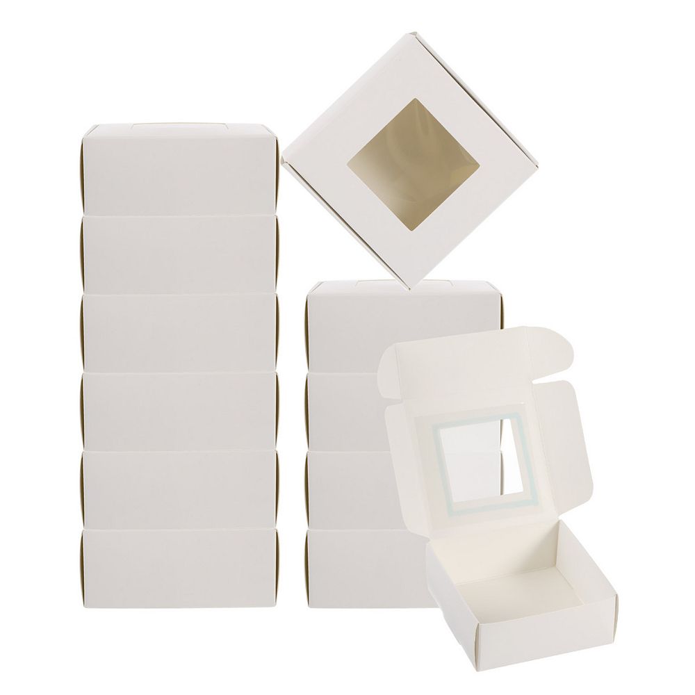 3.5"x3.5"x1.5" Paper Soap Box with Window, 30 Pack Homemade Soap Boxes ...