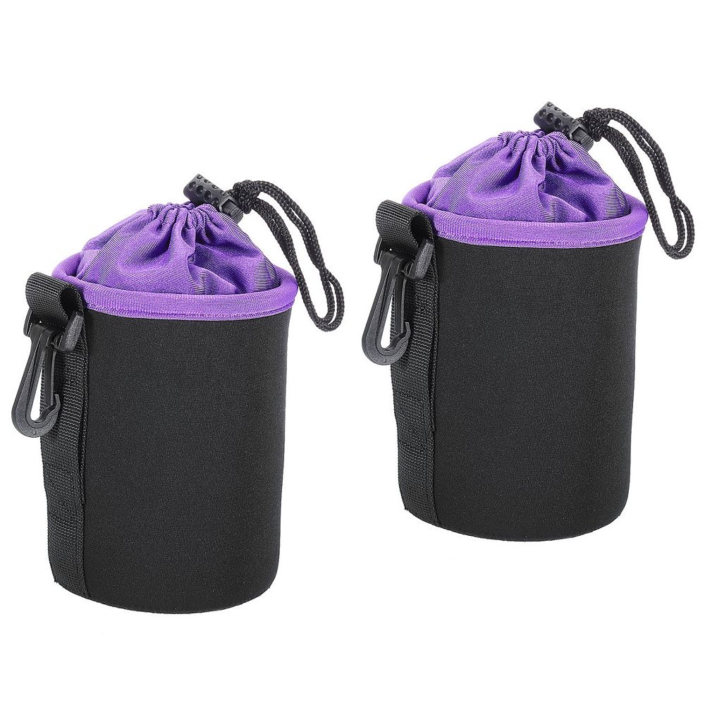 Camera Lens Bag, 2Pcs Drawstring Lens Pouch with Thick Protective ...
