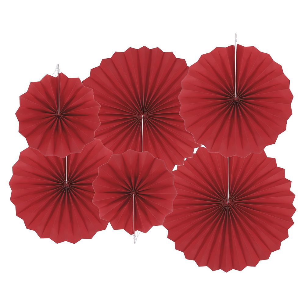 Hanging Paper Fans Party Set 12Pcs Round Pattern Hanging Paper Fans ...