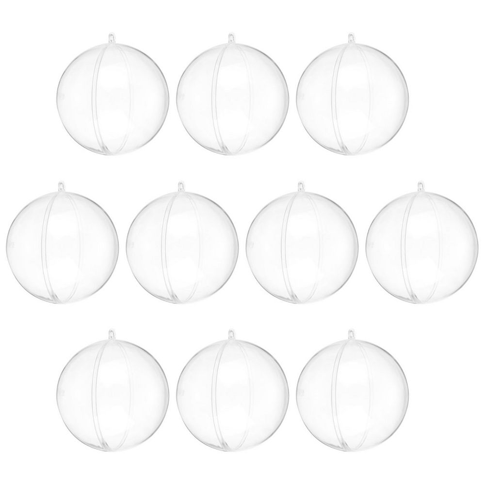 10 Pcs Clear Fillable Balls Ornament, 3.5 Inch Hanging Plastic Balls ...