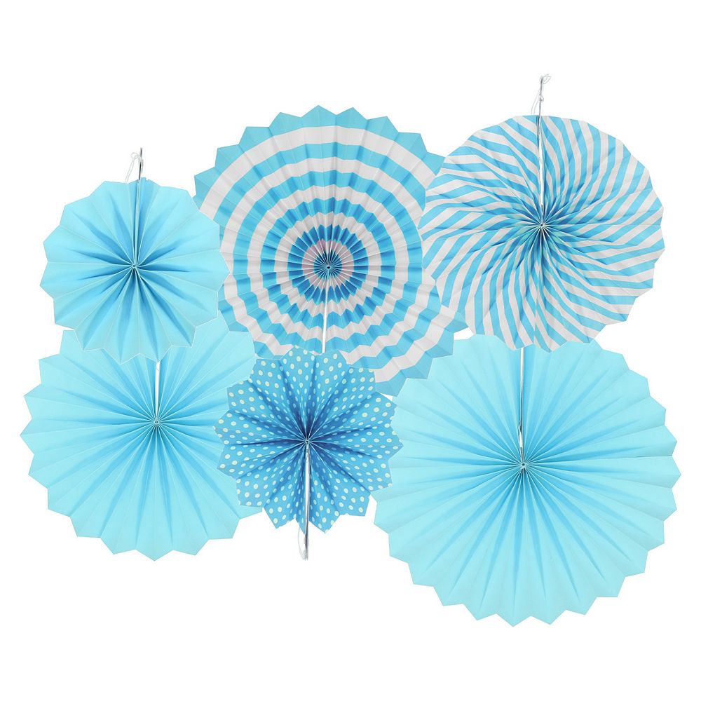 Hanging Paper Fans Party Set 12Pcs Round Pattern Hanging Paper Fans ...