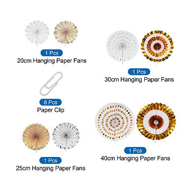 Hanging Paper Fans Party Set 8Pcs Round Pattern Hanging Paper Fans ...