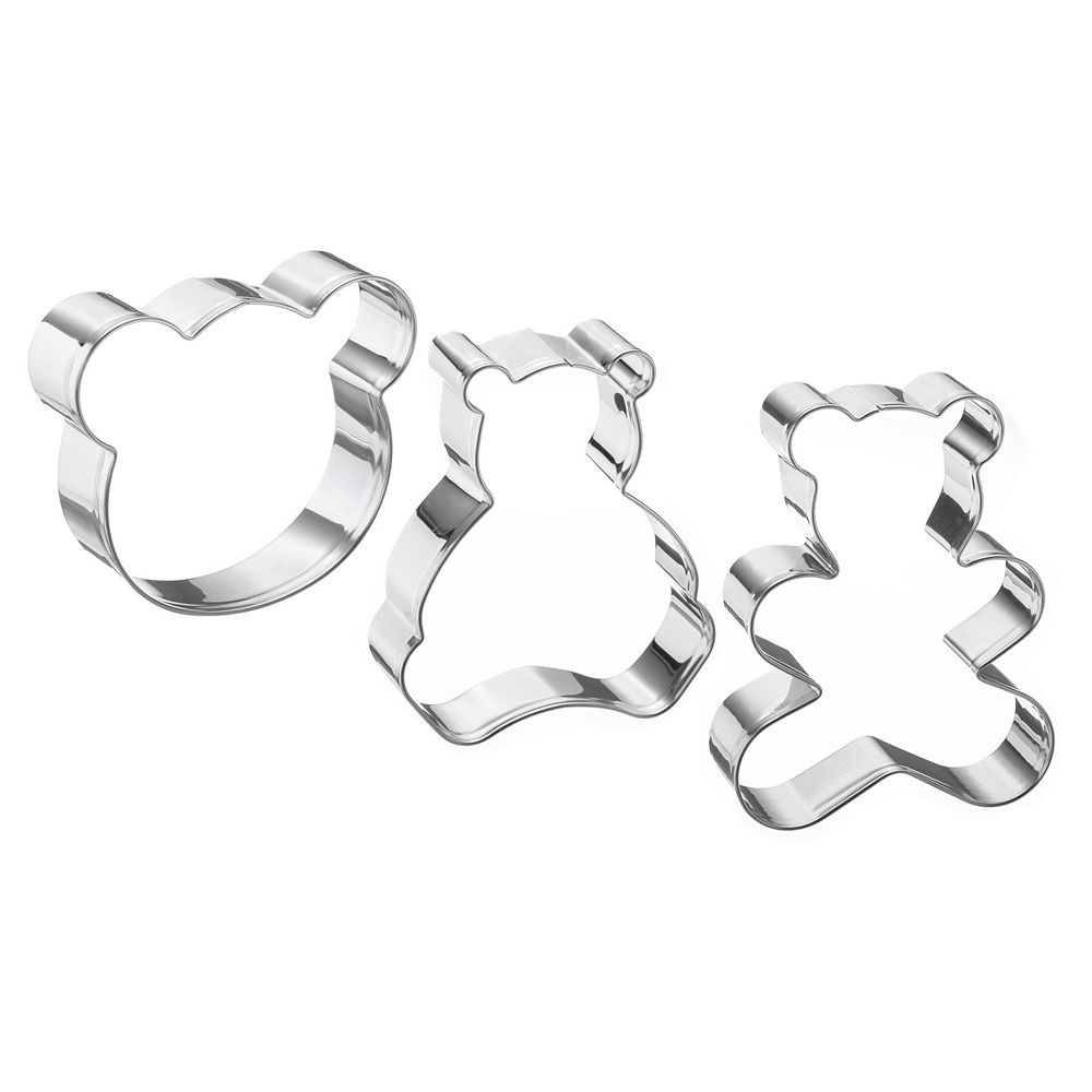 3pcs Bear Cookie Cutter Set, Stainless Steel Bear Face Cookie Cutters ...