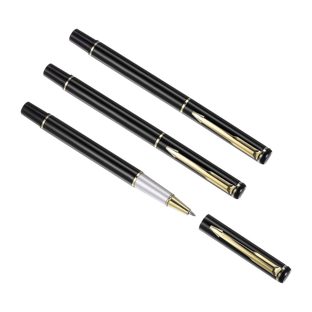 135mm Metal Ballpoint Pen, 3 Pack Medium Point 1mm Black Ink Gel Pens ...