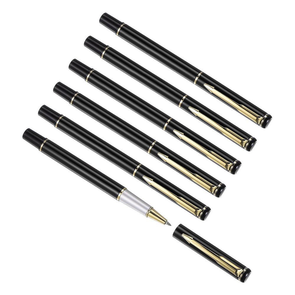 135mm Metal Ballpoint Pen, 6 Pack Medium Point 1mm Black Ink Gel Pens ...
