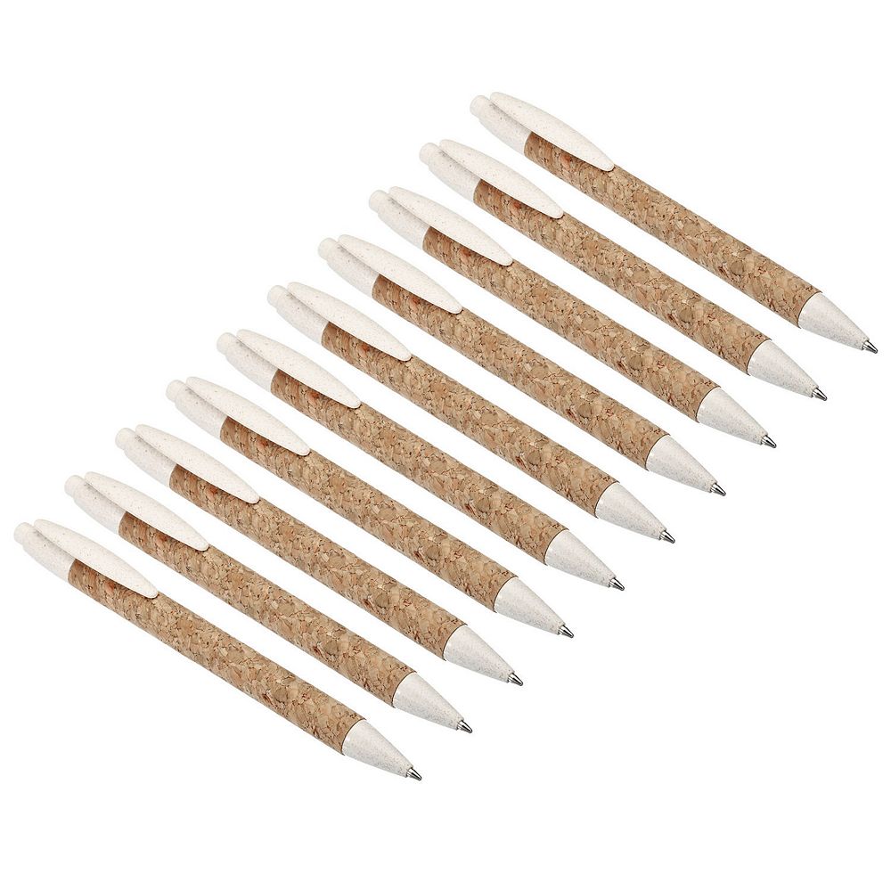 20 Pack Black Ink Cork Recycle Medium Point Ballpoint Pens with ...