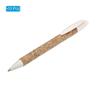 10 Pack Black Ink Cork Recycle Medium Point Ballpoint Pens with ...
