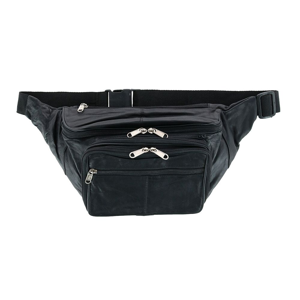 CTM Leather Large Organizer Fanny Waist Pack