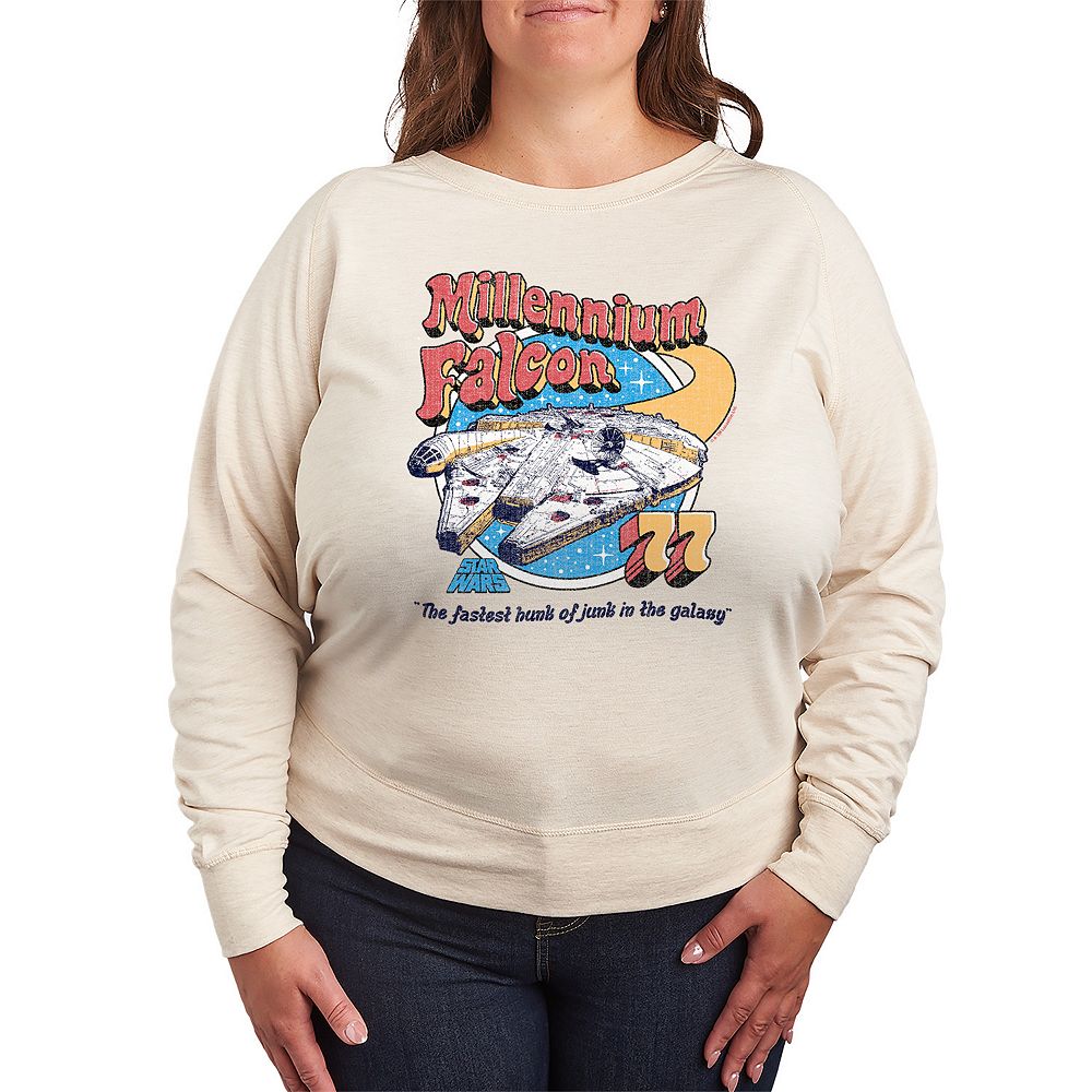 Plus Size Star Wars Millennium Falcon French Terry Long Sleeve Tee