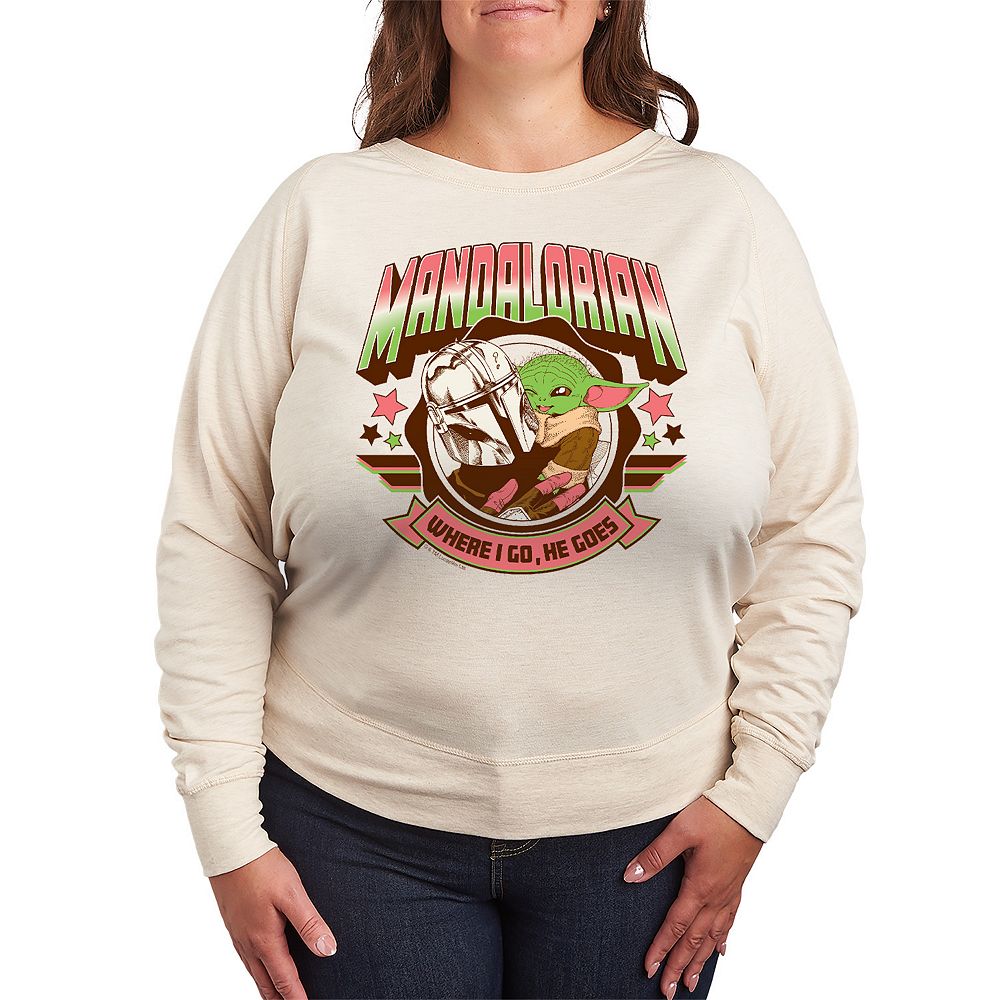 Plus Size The Mandalorian Mando Collegiate French Terry Long Sleeve Tee