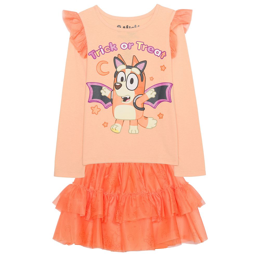 Girls 4-12 Bluey Trick or Treat 2-pc. Long Sleeve Top & Skirt Set