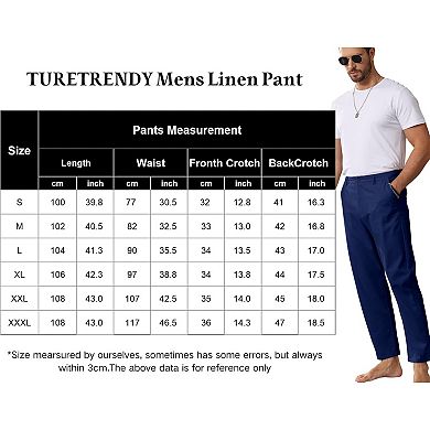 Men's Lightweight Cotton Linen Pants Casual Trouser Summer Yoga Beach ...