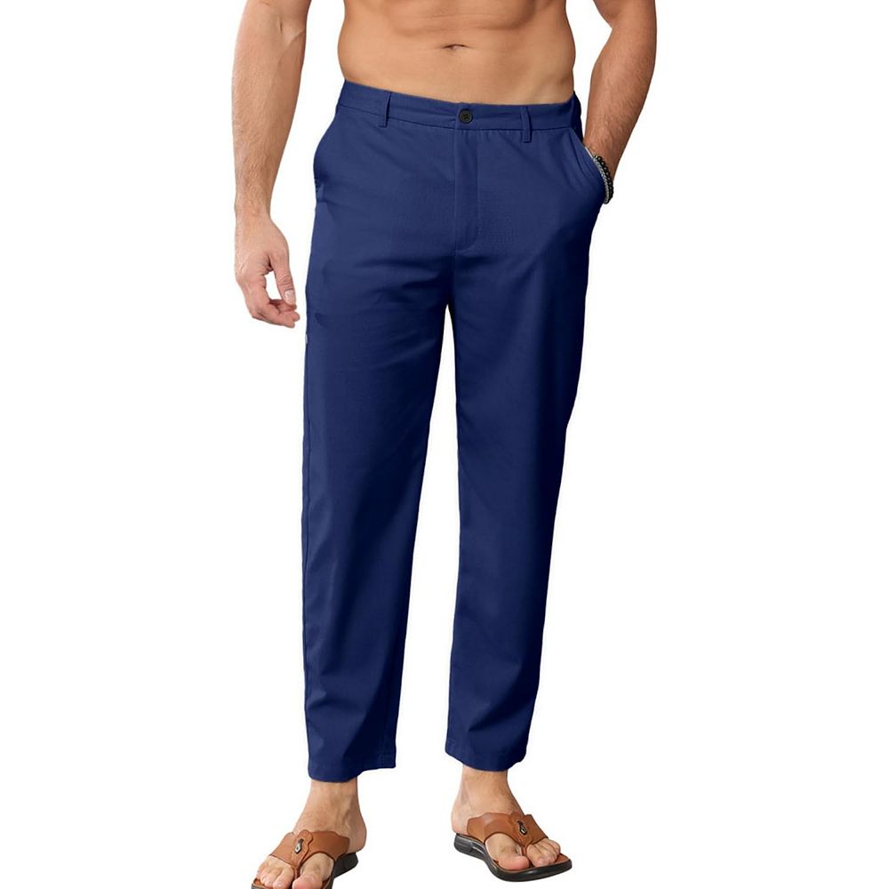 Men's Lightweight Cotton Linen Pants Casual Trouser Summer Yoga Beach ...