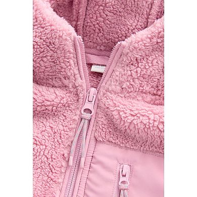 Girls 4-12 NEXT Borg Fleece Zip Through Hooded Jacket