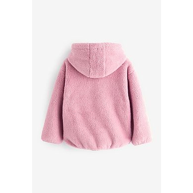 Girls 4-12 NEXT Borg Fleece Zip Through Hooded Jacket