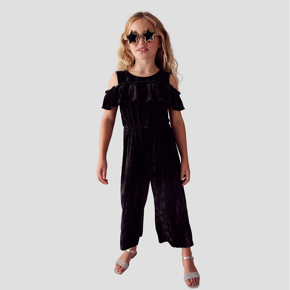 Girls 4-12 NEXT Velvet Cold Shoulder Jumpsuit