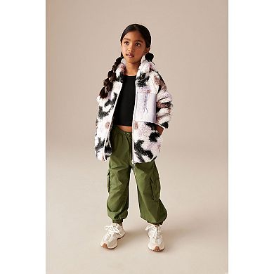 Girls 4-12 NEXT Multi Borg Fleece Printed Hooded Jacket