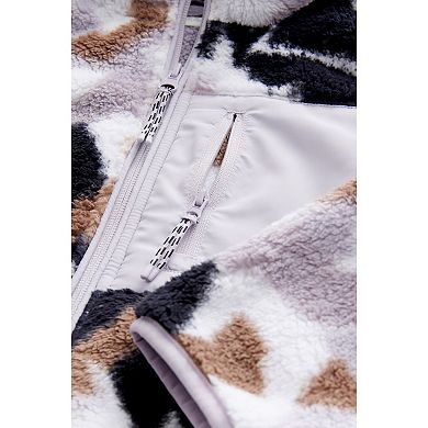 Girls 4-12 NEXT Multi Borg Fleece Printed Hooded Jacket