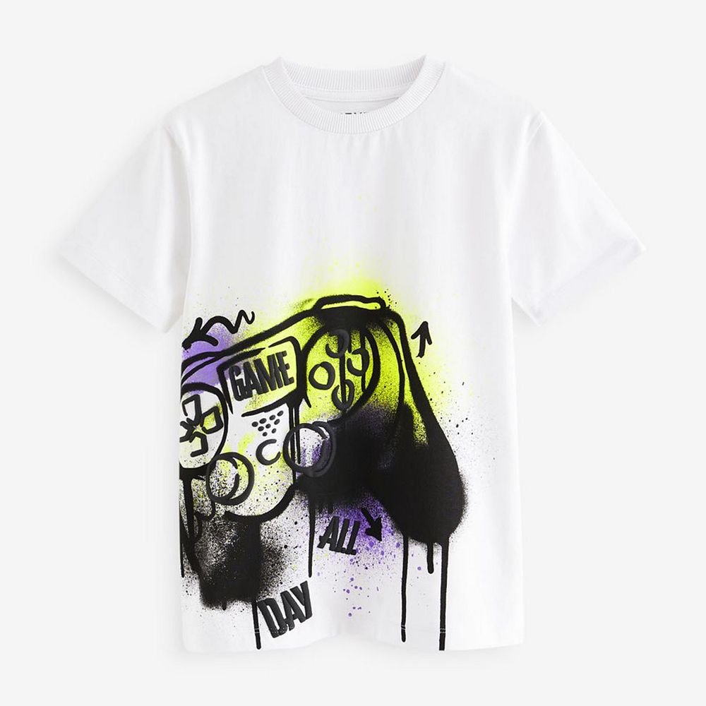 Boys 4-12 NEXT Graffiti Gaming Short Sleeves Graphic Cotton T-Shirt