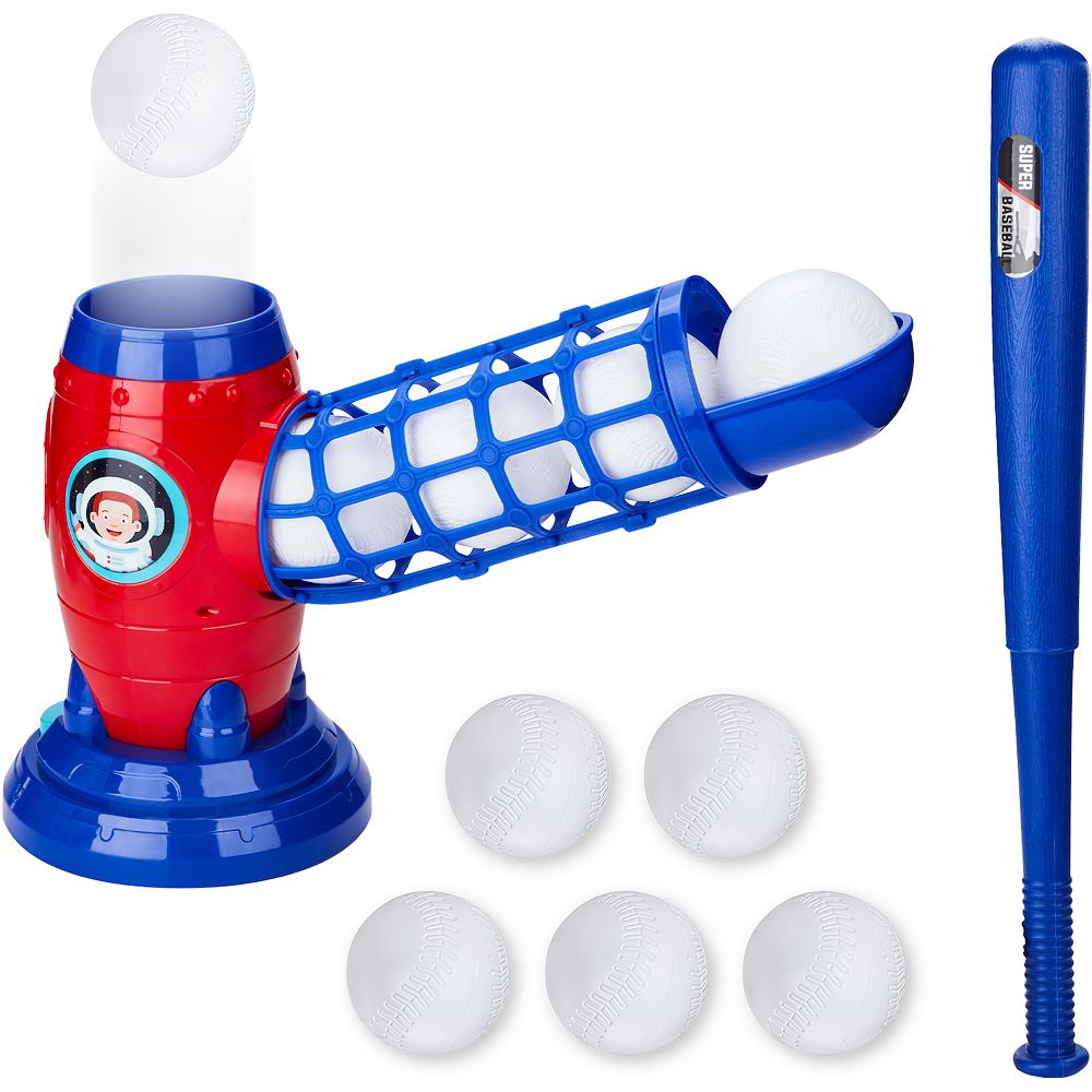 Contixo Kids Baseball Set - Automatic Launcher, 5 Balls, Backyard Fun ...