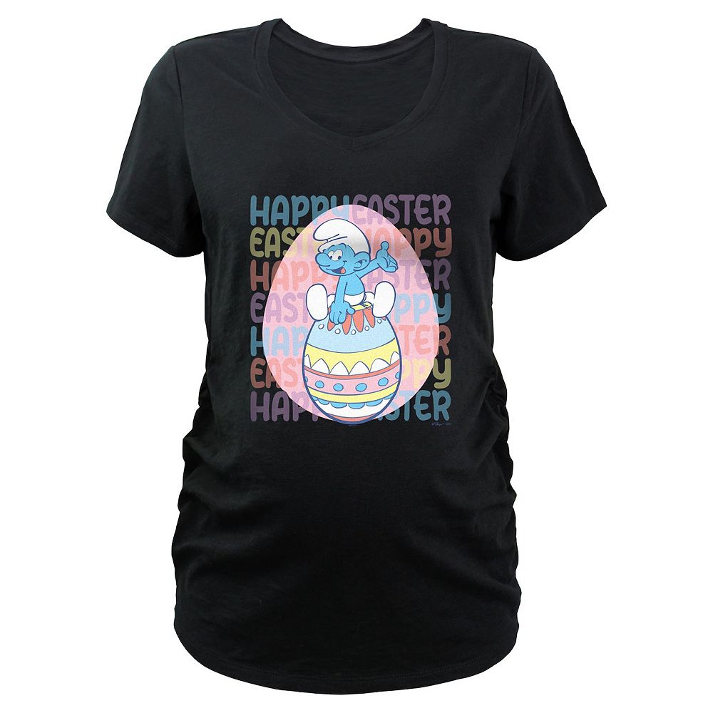 Maternity Smurfs Happy Easter Graphic Tee