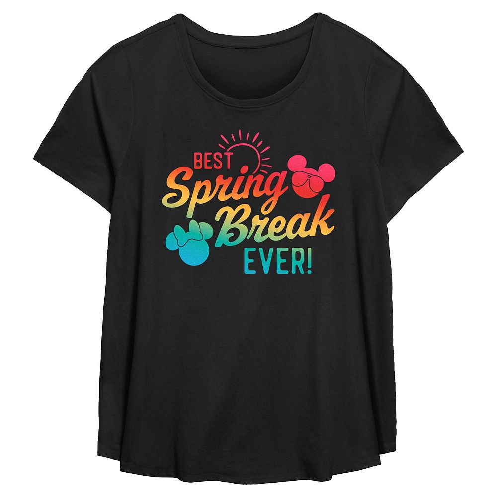 Disney's Mickey Mouse Best Spring Break Ever Plus Size Flowy Graphic Tee
