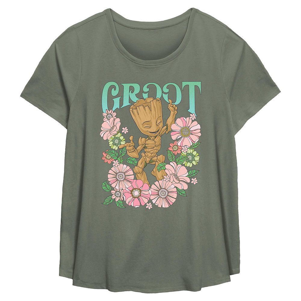 Plus Size Marvel Guardians OF The Galaxy Groot Floral Dancer Flowy ...
