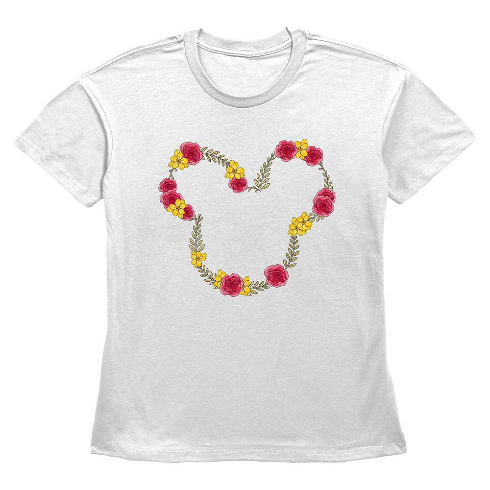 Disney's Mickey Mouse June Floral Wreath Women's Graphic Tee
