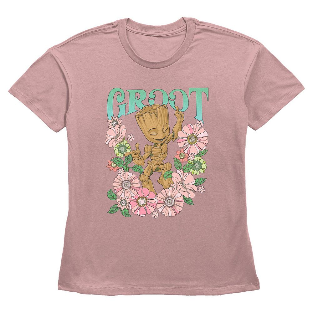 Women's Marvel Guardians OF The Galaxy Groot Floral Dancer Graphic Tee
