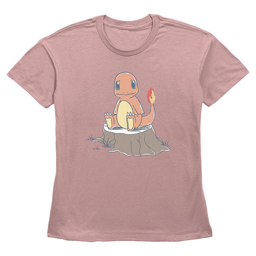 Women's Pokemon Charmander Resting On Stump Graphic Tee