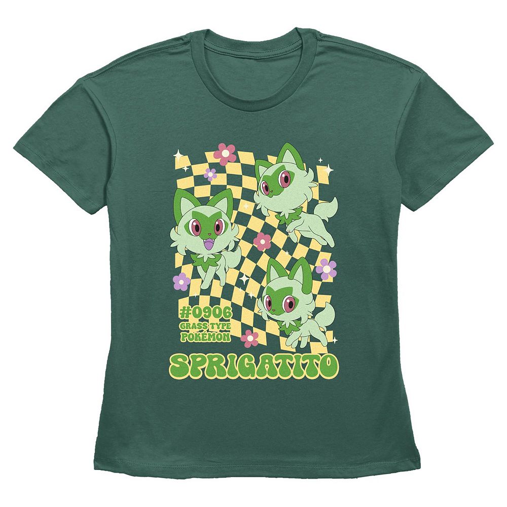 Women's Pokemon Sprigatito Grass Type Graphic Tee