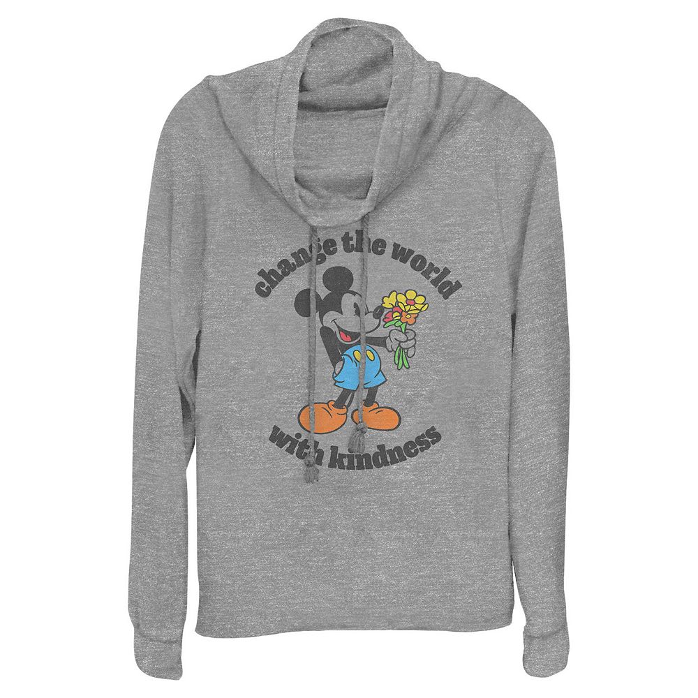 Disney's Mickey Mouse Change The World With Kindness Women's Cowlneck ...