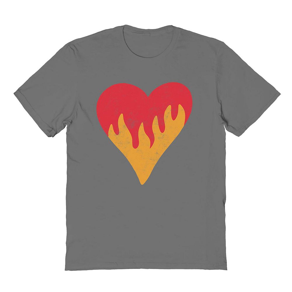 Men's Grayson Threads The Label Fire Heart Valentine's Day Graphic Tee