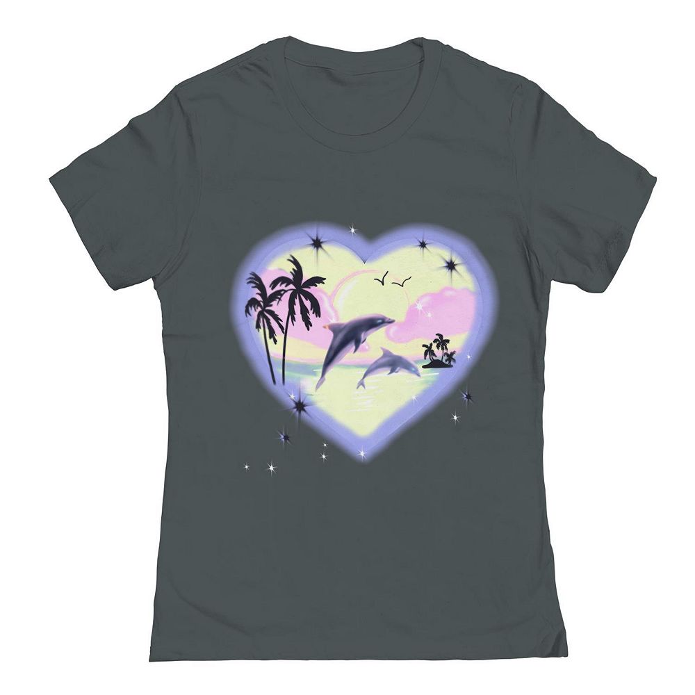 Junior's Grayson Threads The Label Heart Ocean Airbrush Valentine's Day ...