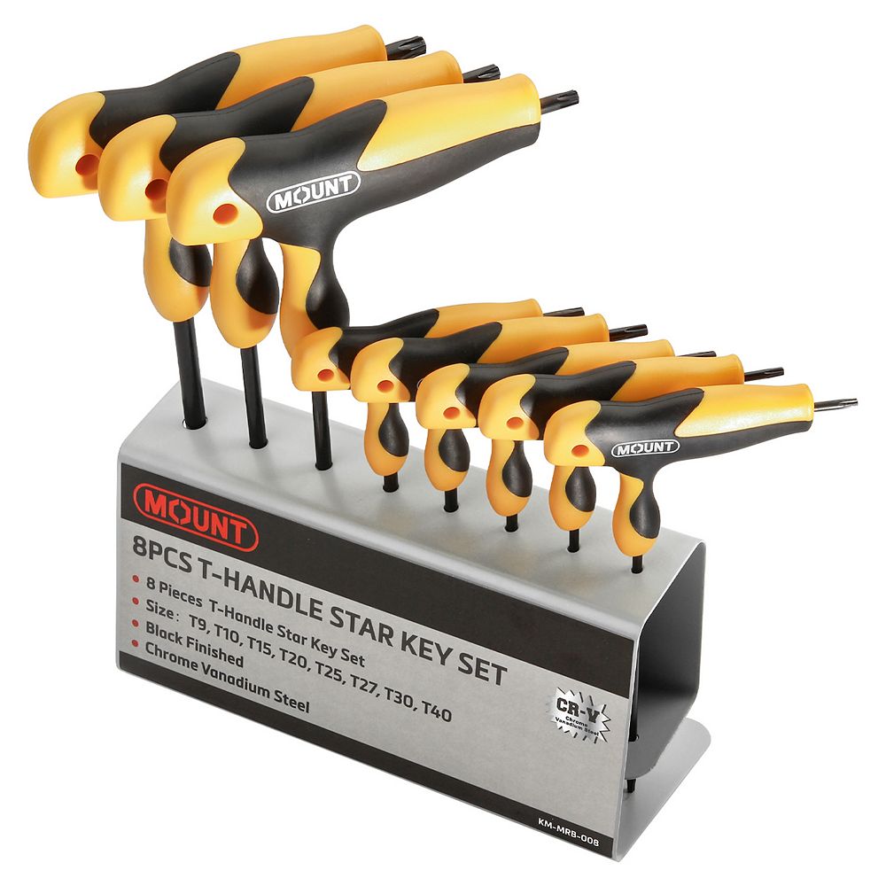 Mount 8PCS T-Handle Torx Star Key Set with Stand