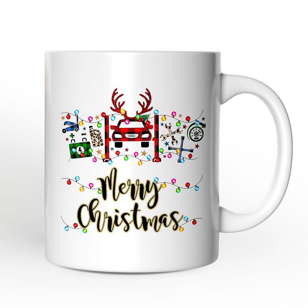 Automotive Technician Plaid Christmas Mug, Mechanic Repair and Parts ...