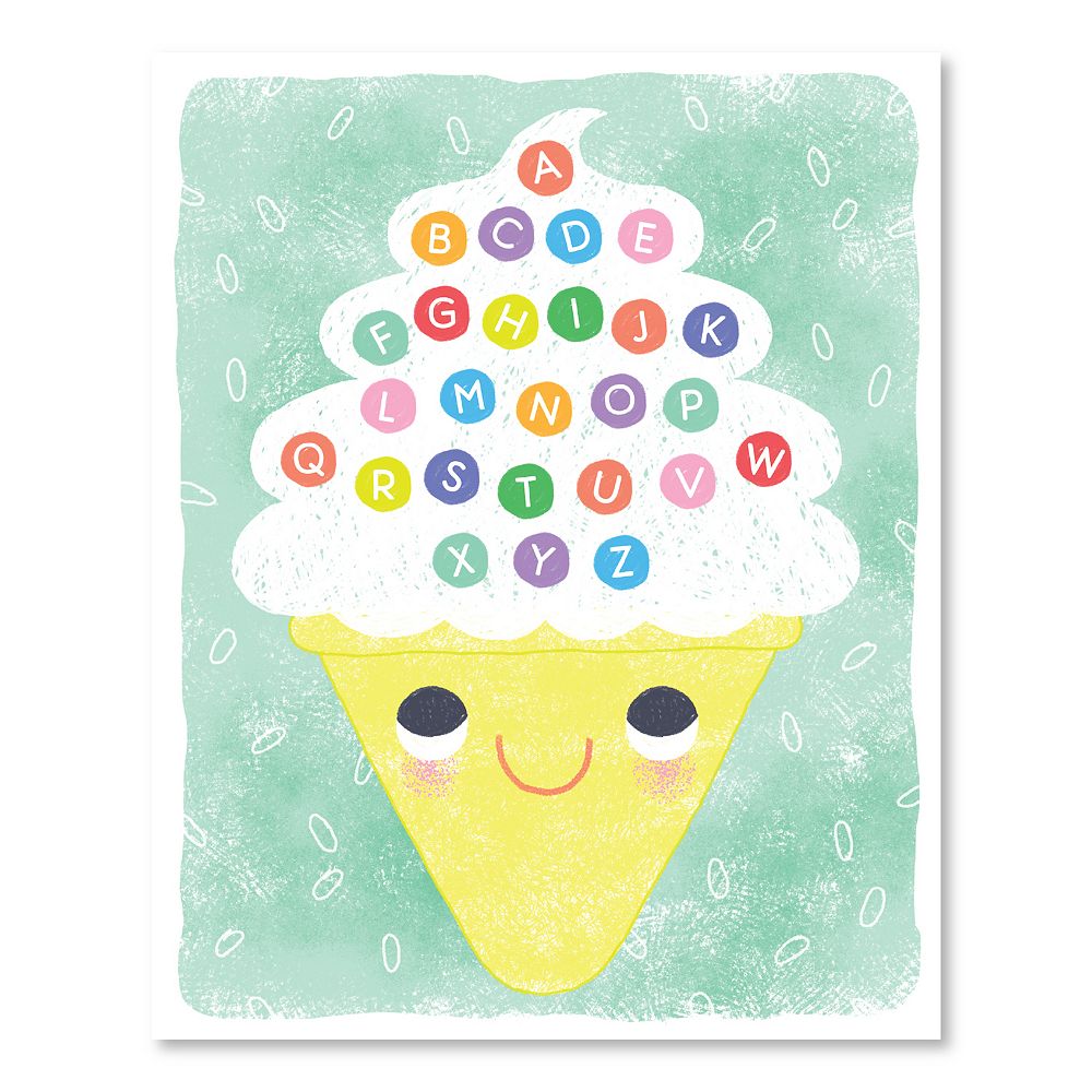 COURTSIDE MARKET Abc Ice Cream Cones 16x20 Canvas