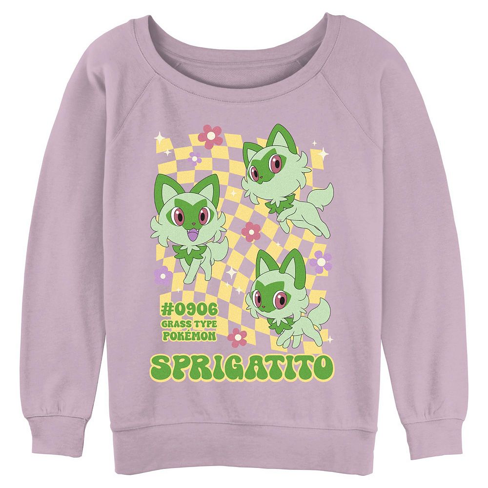 Juniors' Pokemon Sprigatito Grass Type Graphic Pullover