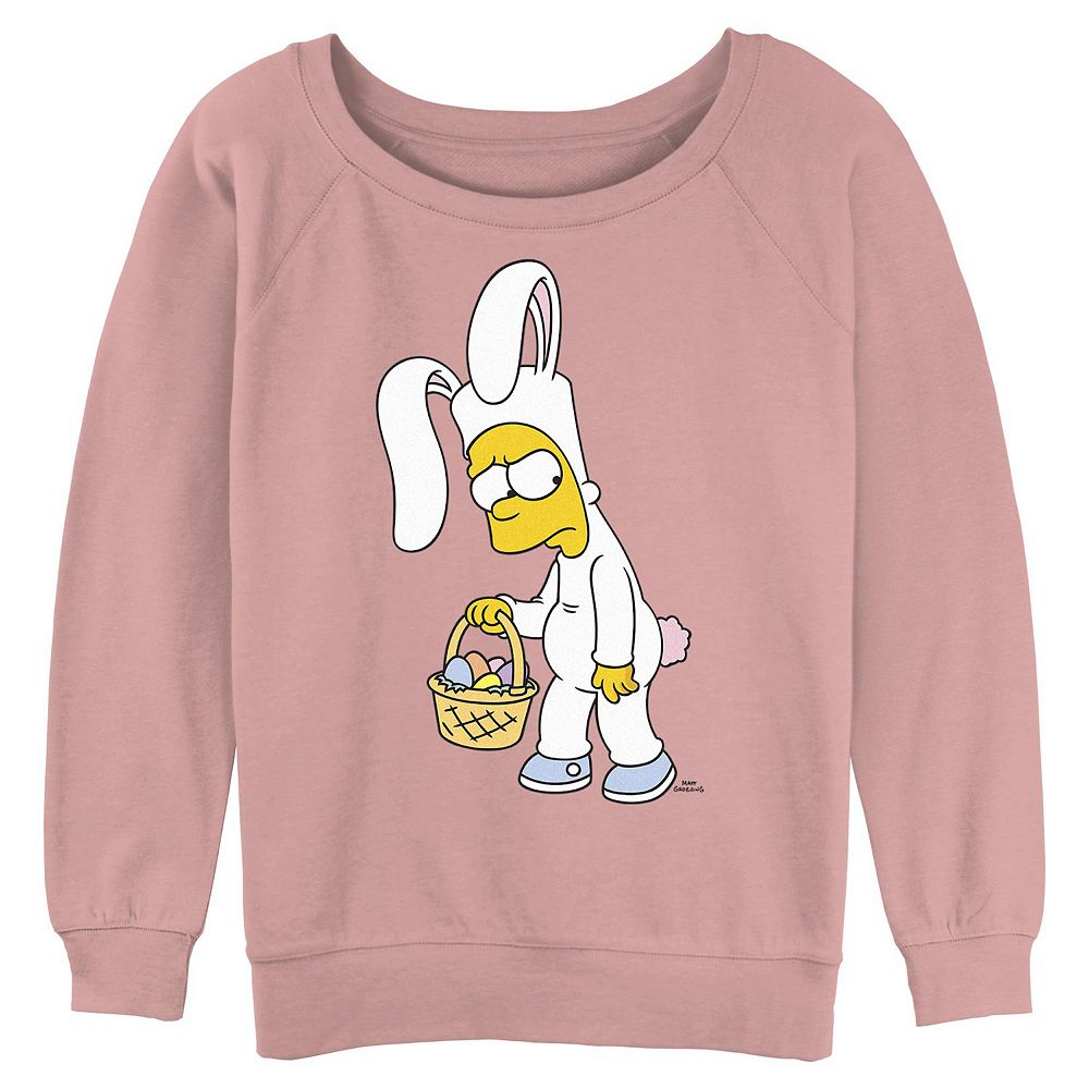 Juniors' The Simpsons Bart Easter Bunny Graphic Pullover