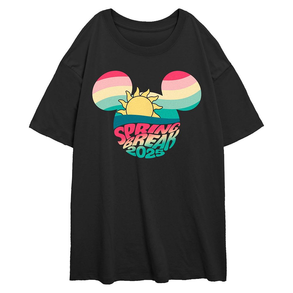 Disney's Mickey Mouse Spring Break 2025 Juniors' Oversized Graphic Tee